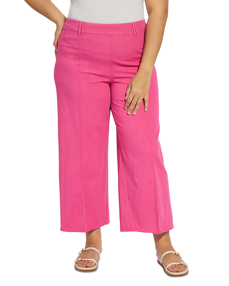 LYSSÉ Erin Pintuck High Rise Ankle Wide Leg Jeans